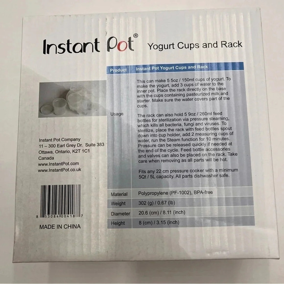 Instant Pot | Kitchen | Instant Pot Yogurt Cups And Rack Makes 55oz ...